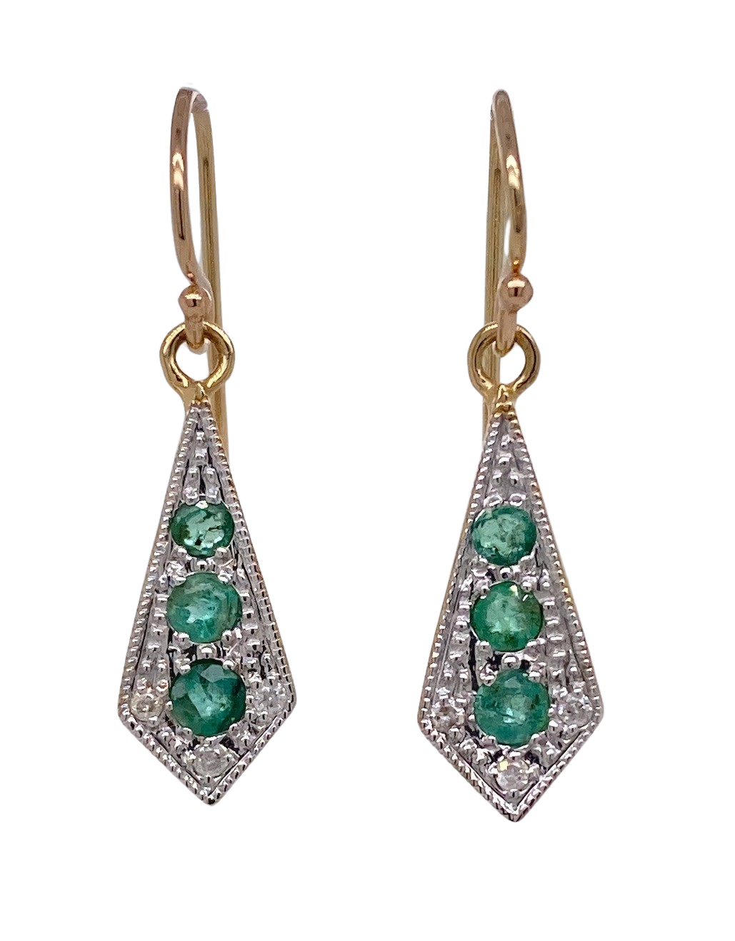 Emerald earrings gold store