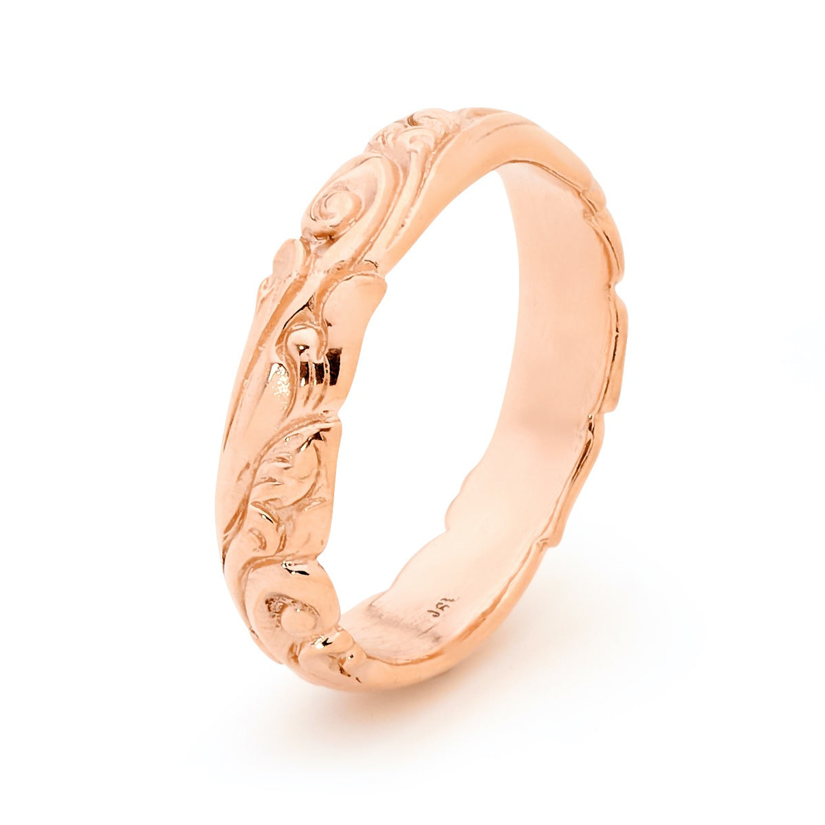 9ct Gold Engraved Noosa Ring J10 – Jeeba Jewellery